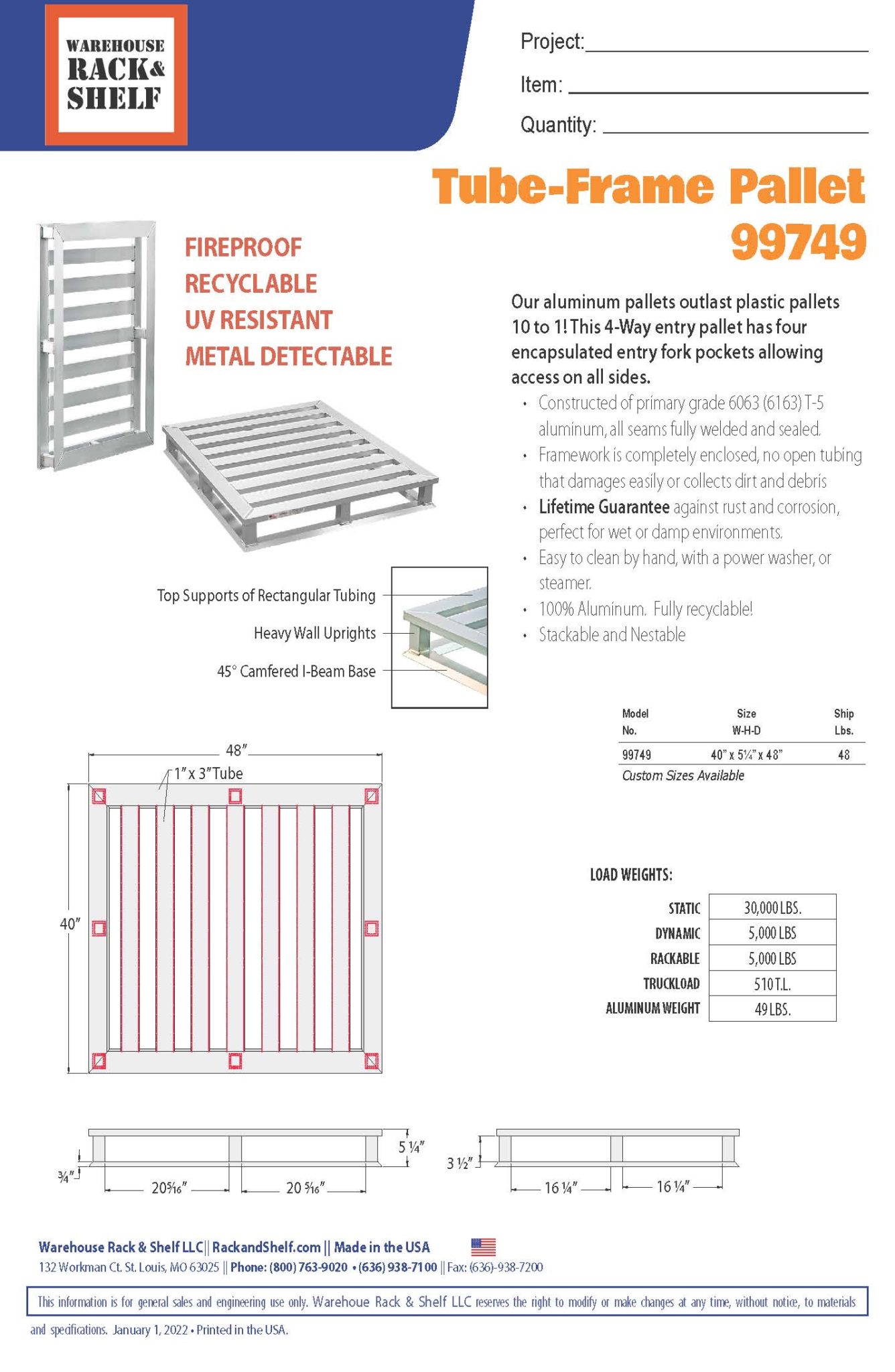Heavy-Duty Aluminum Pallets for Sale | rackandshelf.com