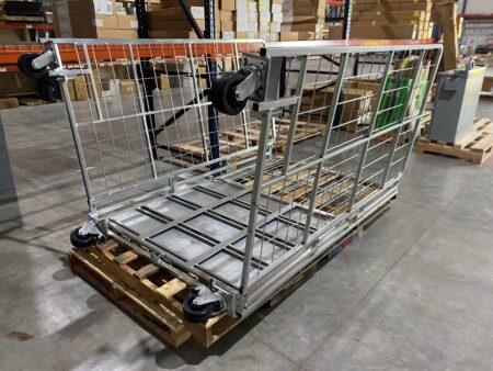 Folding Wire Shelf Carts | Three-Sided Collapsible Shelf Cart
