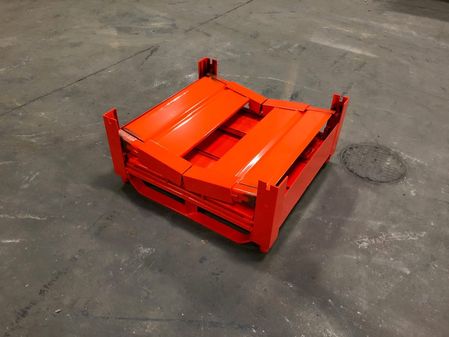 Folding Steel Storage Containers | Steel Storage Bins with Pintle Feet