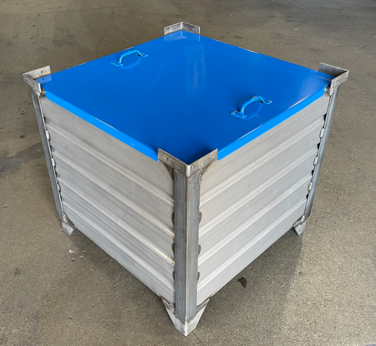 Corrugated Steel Container with Removable Lid