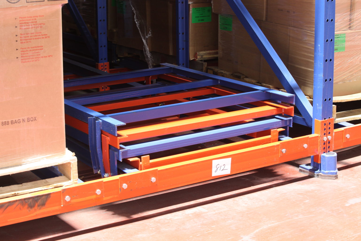 Frazier Industrial Structural Steel Glide-In Pushback Racking