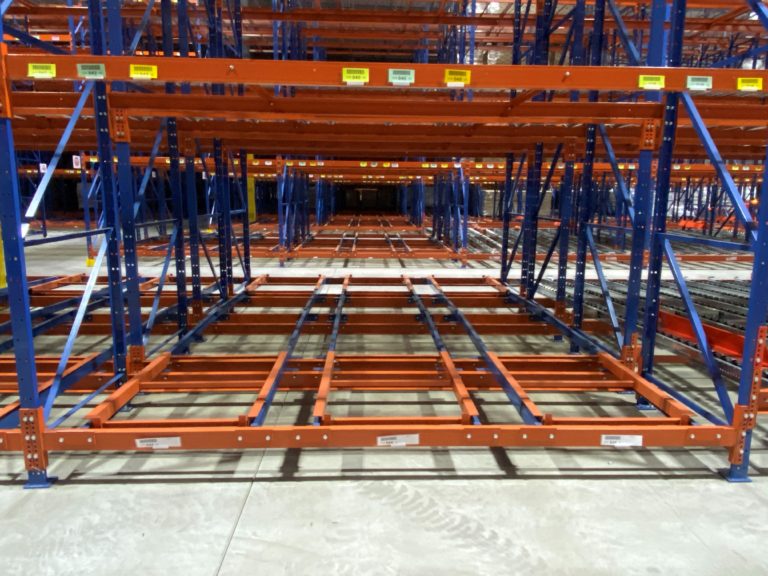Frazier Industrial Structural Steel Glide-In Pushback Racking