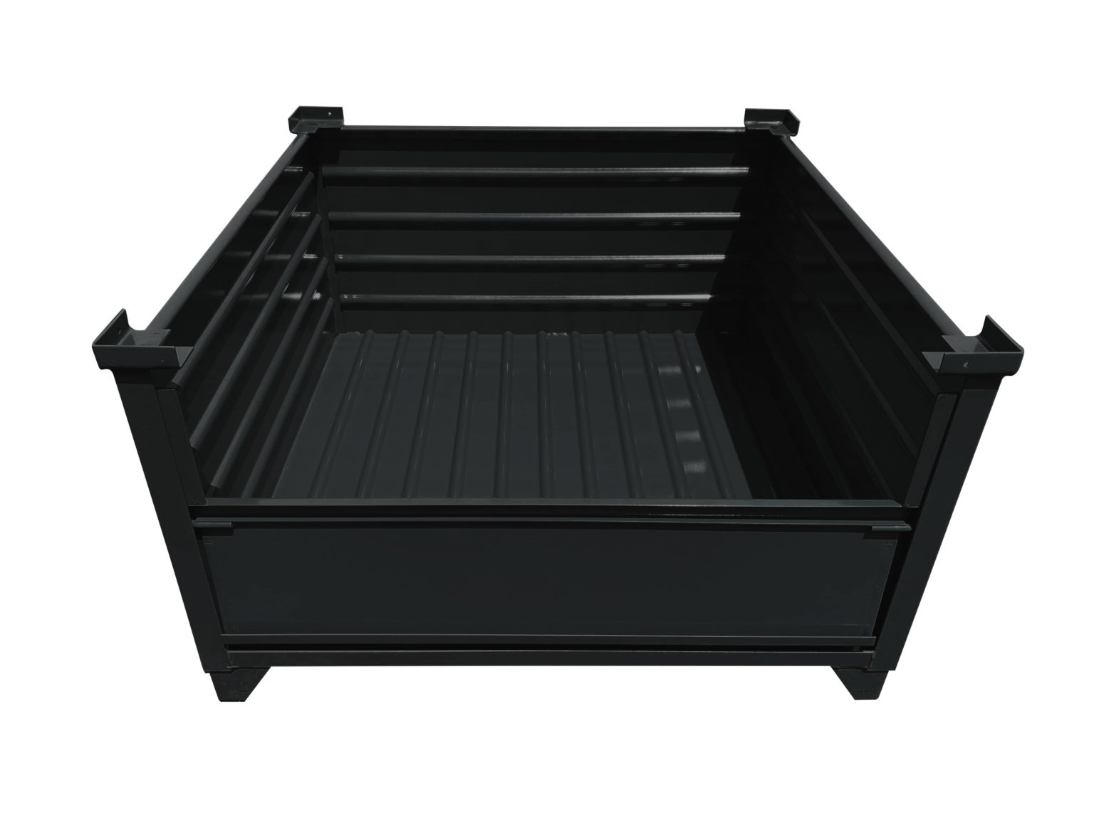 42" x 48" x 30" Topper Stackable Corrugated Steel Container with Half ...