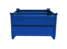 48" x 48" x 30" Topper Stackable Corrugated Steel Container with Half ...