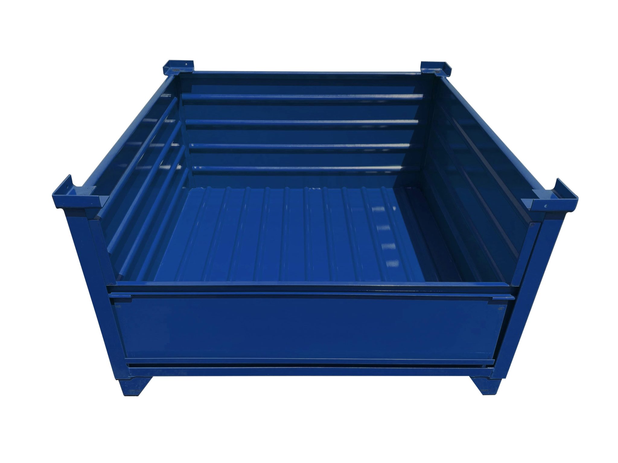 48" x 48" x 30" Topper Stackable Corrugated Steel Container with Half ...
