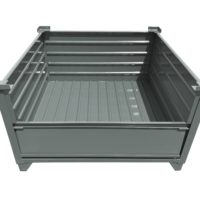 42" x 42" x 30" Topper Stackable Corrugated Steel Container with Half ...