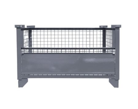 42" x 42" x 30" Non-Collapsible Rigid Wire Bulk Container with Half ...