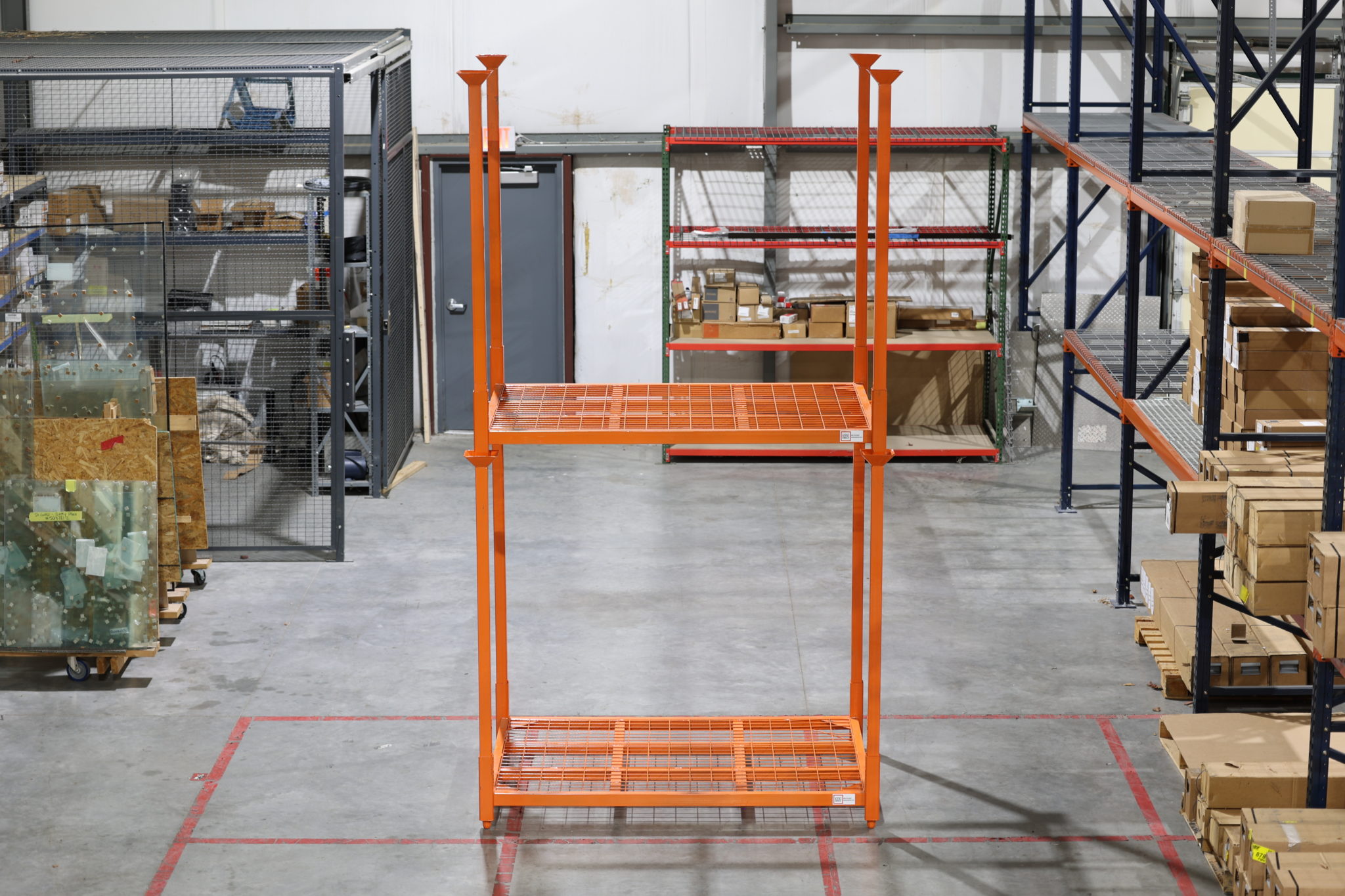 48" d. x 72" w. x 69" h. Portable Stack Racks - Warehouse Rack and Shelf