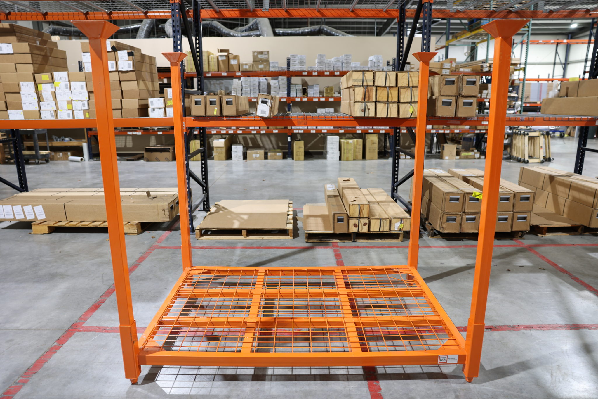 Stacking Rack - 60"x60"x60" | Pallet with Mesh Decking
