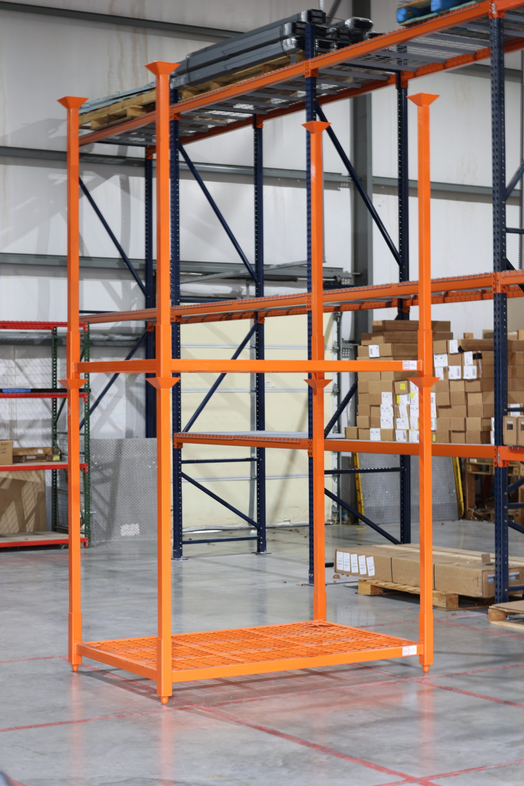 Stacking Rack - 60"x60"x60" | Pallet with Mesh Decking