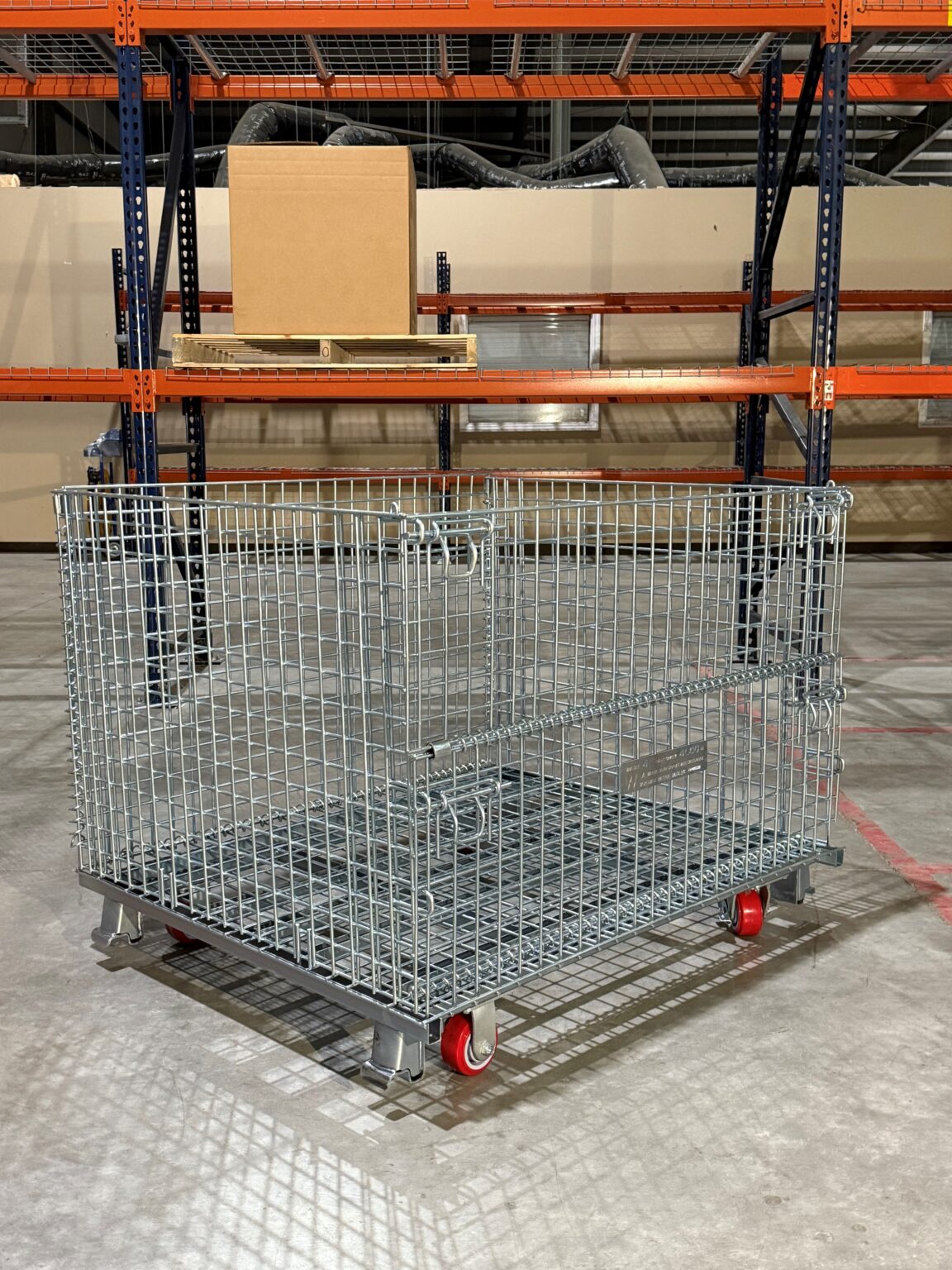 Collapsible Wire Containers with Casters