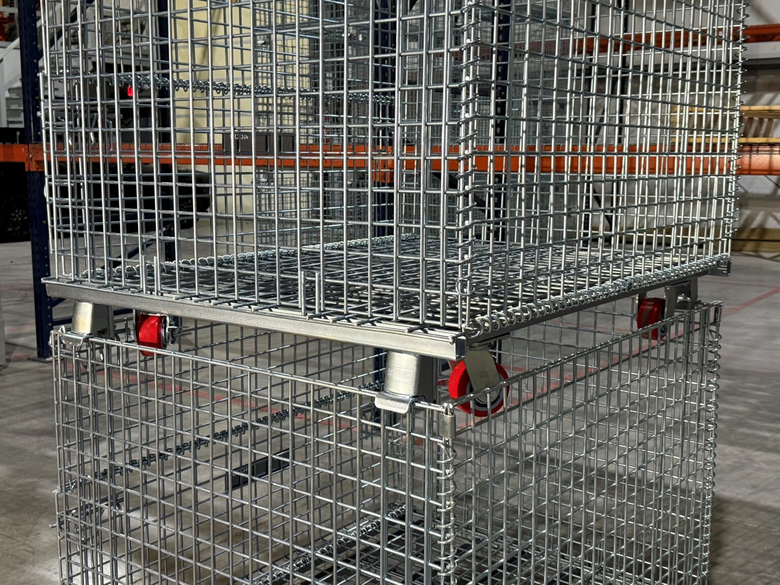 Collapsible Wire Containers with Casters