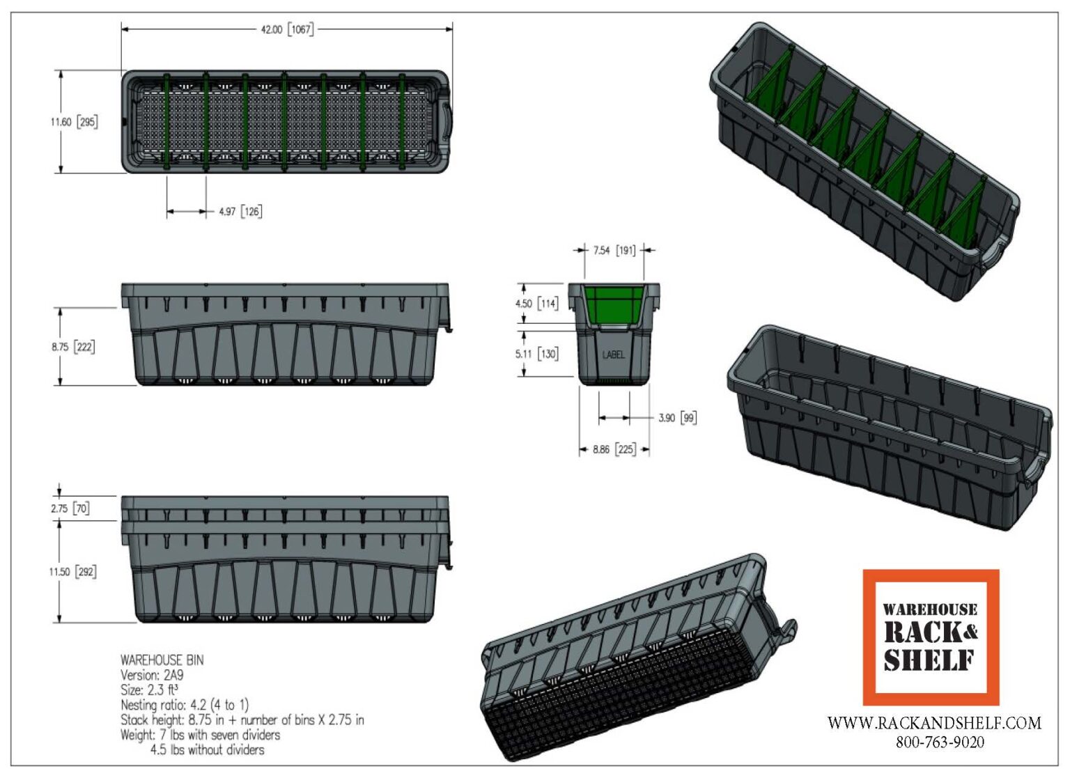 Small Plastic Rack Bins with Dividers | Plastic Hopper Bins