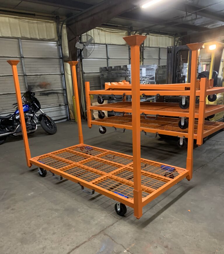 Stack Racks with Casters and Fork Stirrups