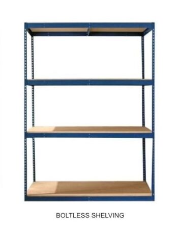 60" W. x 24" D. x 72" H. Boltless Rivet Shelving w/ 4 Shelf Levels ...
