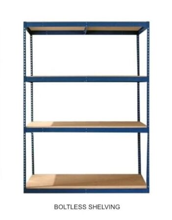 72" W. x 24" D. x 72" H. Boltless Rivet Shelving w/ 4 Shelf Levels ...
