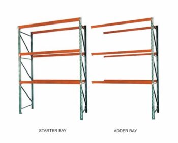 192" h. x 42" d. x 144" w. Teardrop Pallet Rack Bay w/ 3 Beam Levels ...