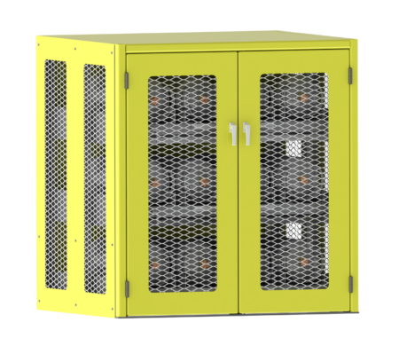 Propane Tank Storage Cabinet with Glide Out Shelves - Warehouse Rack ...