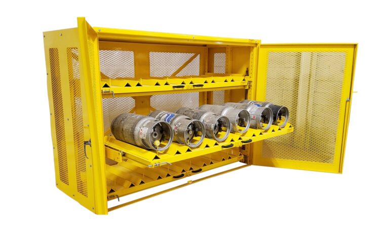 Propane Tank Storage Cabinet with Glide Out Shelves