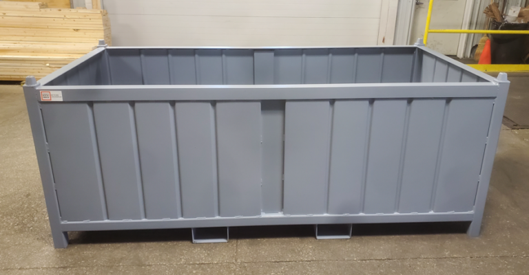 Extra Wide Stackable Corrugated Steel Containers
