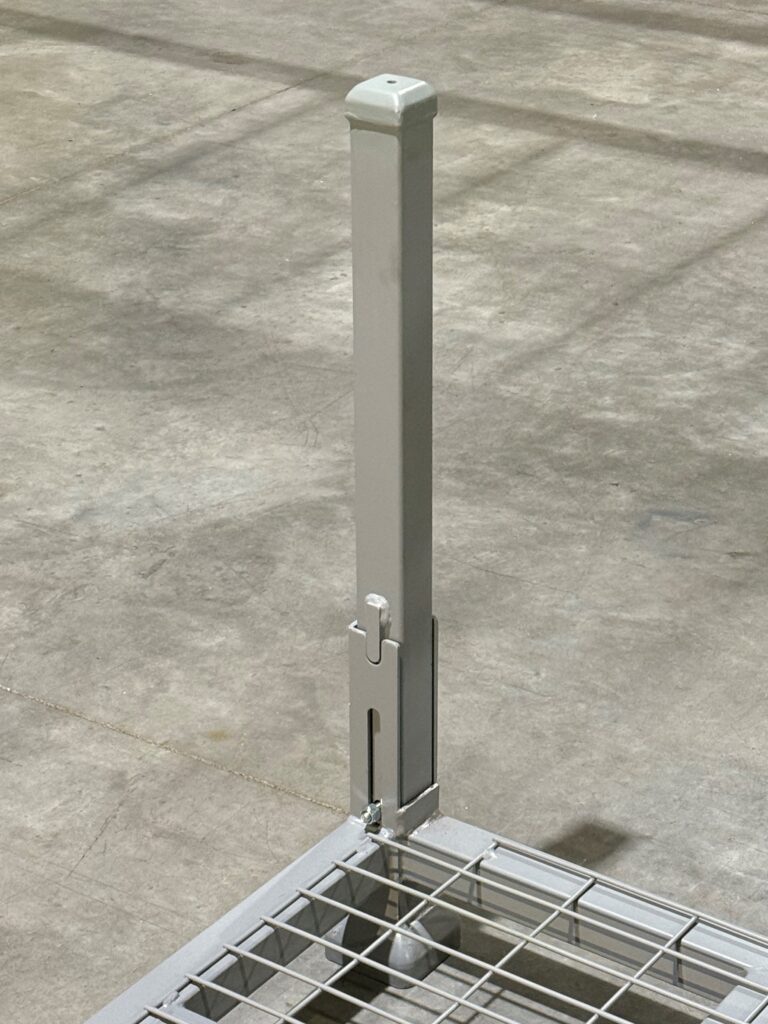 Collapsible Knockdown (KD) Stack Racks with Hinged Corner Posts