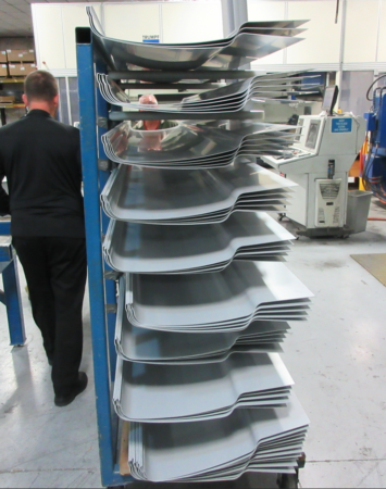 Sheet Metal Cart | 9-Slot WIP Rack with Wheels for Storing Aluminum ...