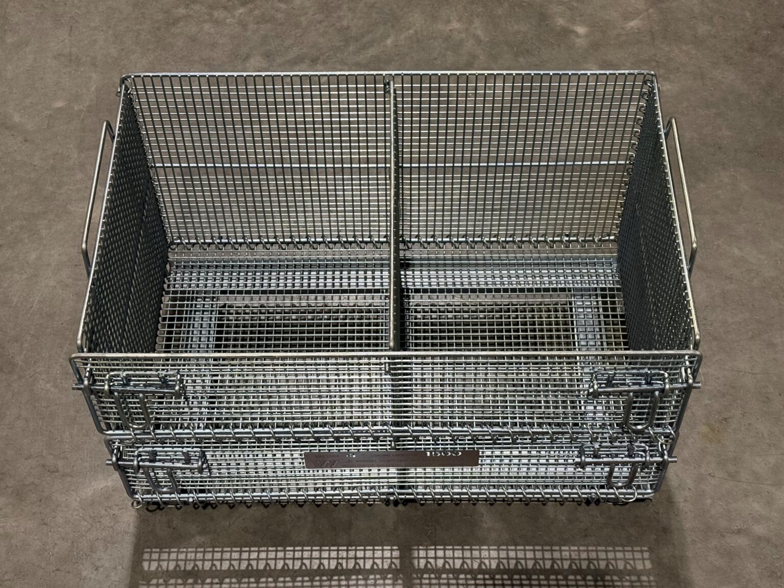 Junior Wire Container with Vertical Divider - Warehouse Rack and Shelf