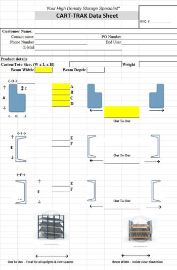 Cart Track Carton Flow Specification Sheet