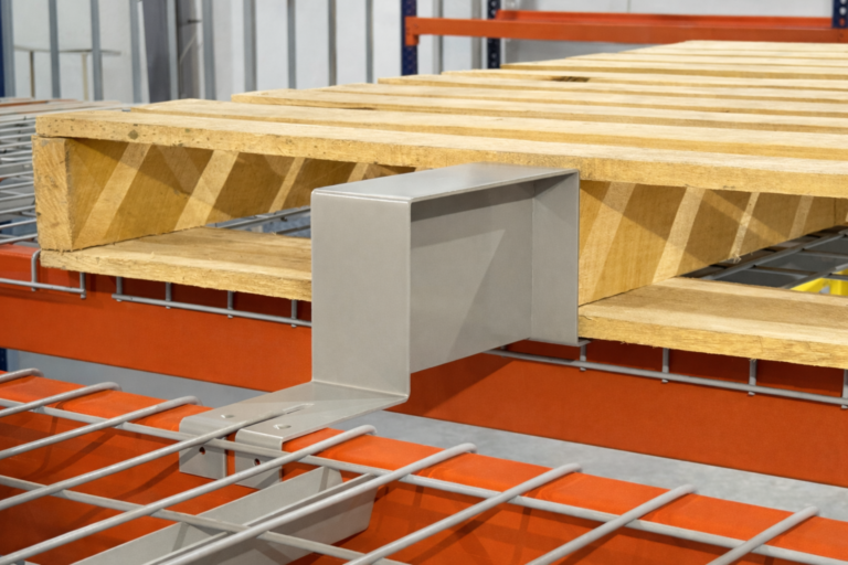 Double Pallet Load Stops Prevent Pallet Push Through Accidents