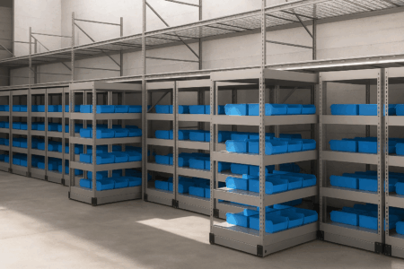 Aisle-Free Under-Rack Mobile Storage Shelving System