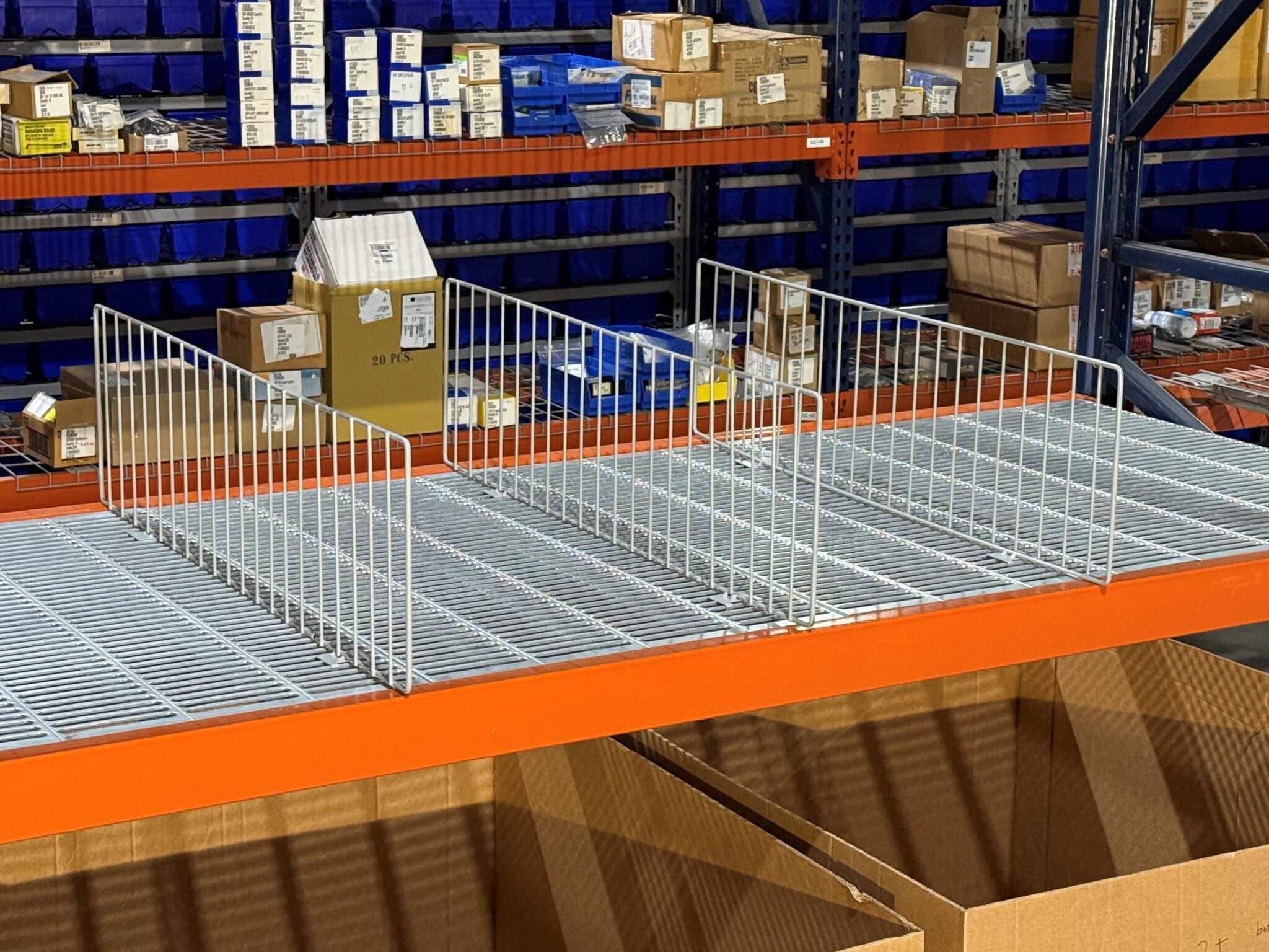 Shelf Dividers for ProDeck50 Punched Steel Pallet Rack Decking