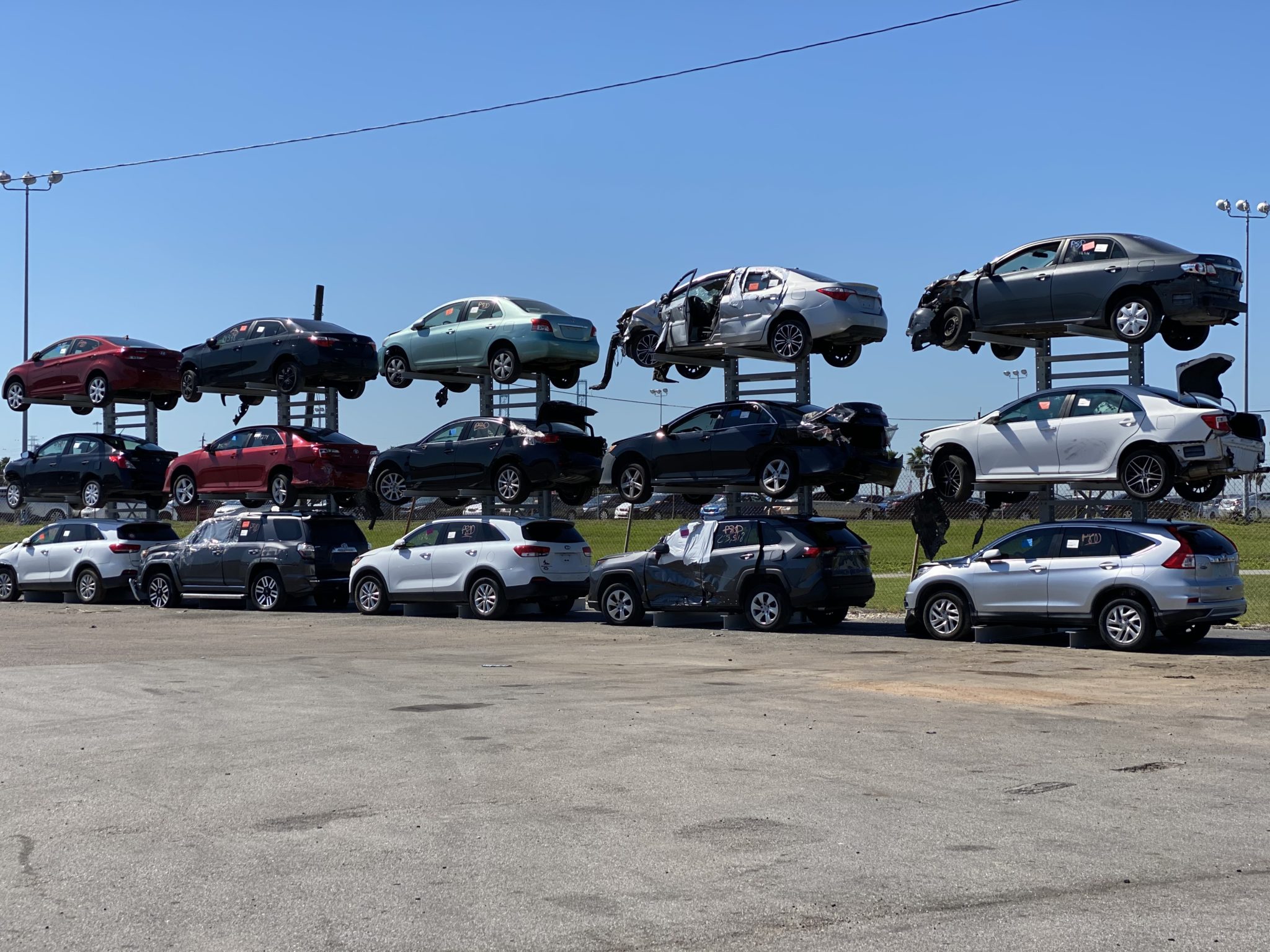 Auto Salvage Yard Storage Racks | Junkyard Car Racks