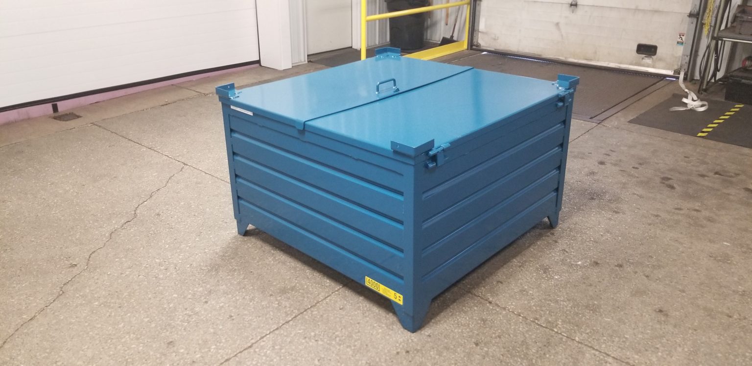 Metal Container with Locking Hinged Lid | Steel Storage Box