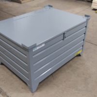 Metal Container with Locking Hinged Lid | Steel Storage Box
