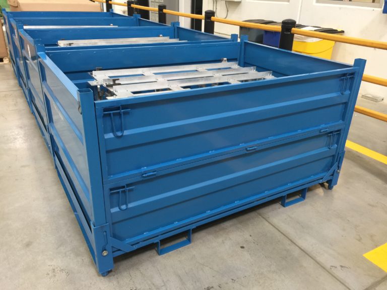 Collapsible Steel Containers | Pintle Feet Bins