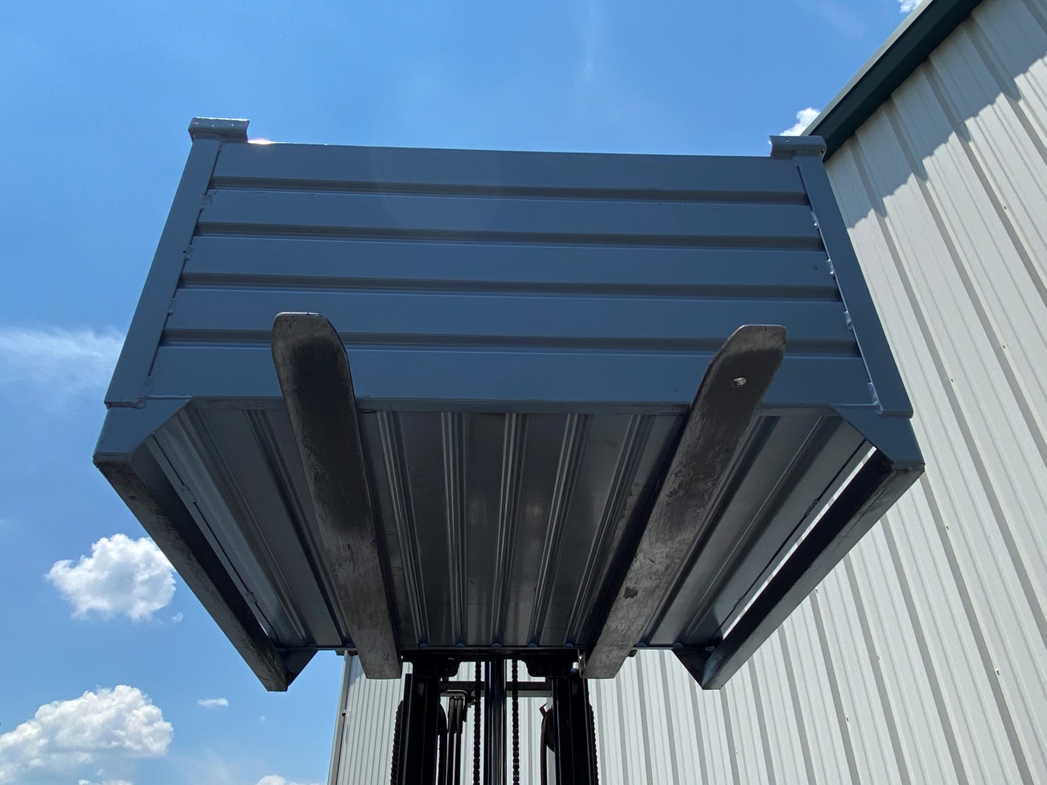 Stackable Corrugated Steel Containers with Steel Angle Runners
