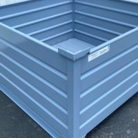 Stackable Corrugated Steel Containers with Steel Angle Runners