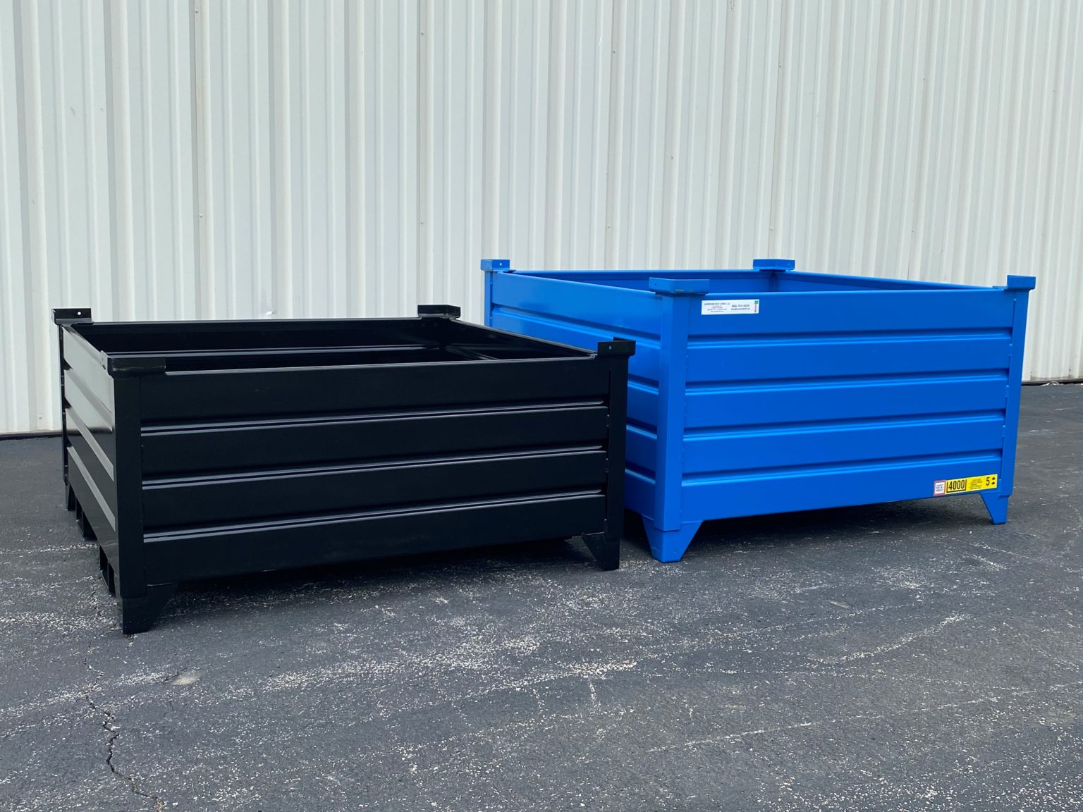 Stackable Corrugated Steel Totes | Warehouse Rack and Shelf