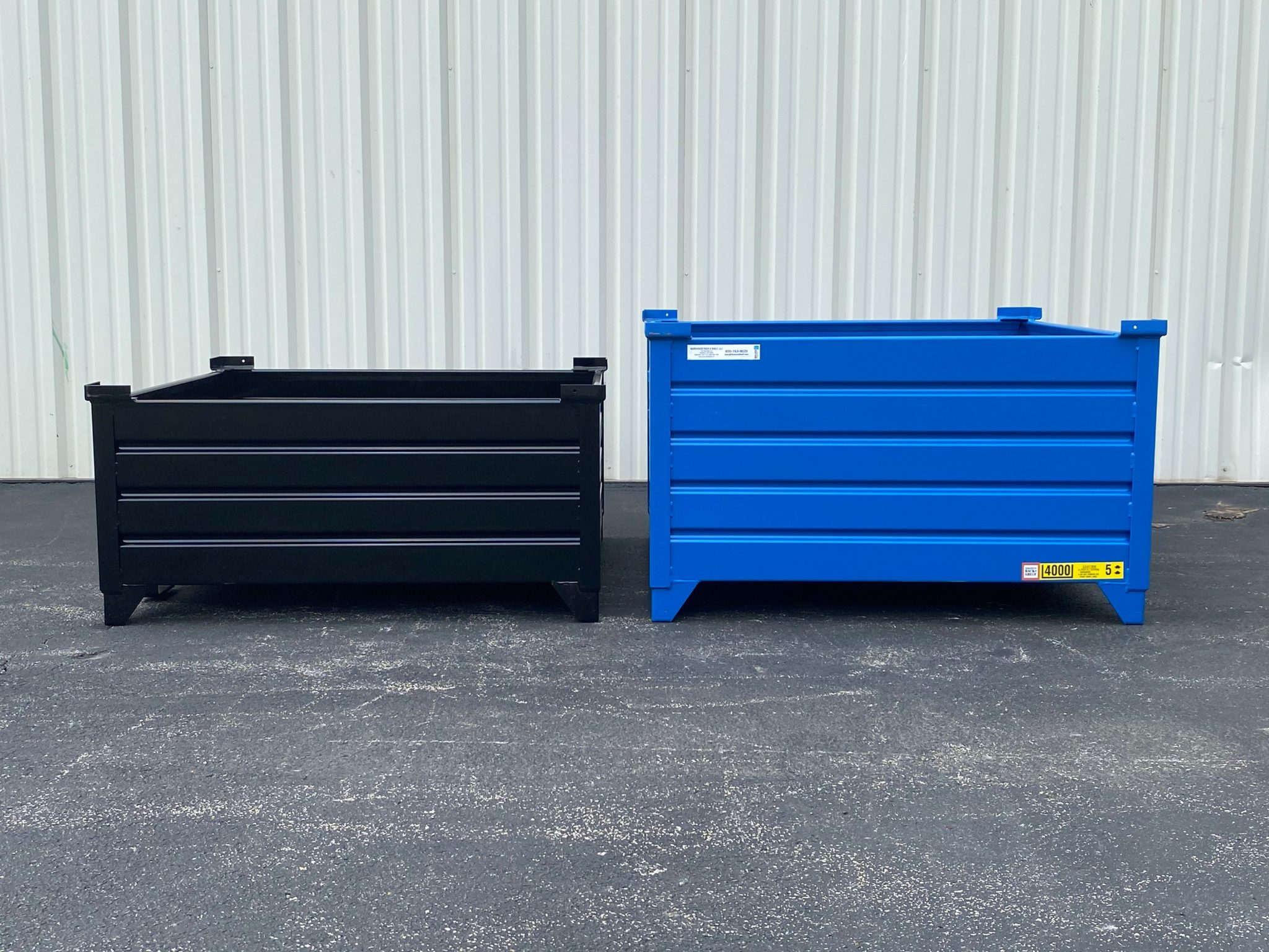 Stackable Corrugated Steel Totes | Warehouse Rack and Shelf