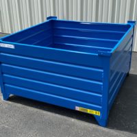 Stackable Corrugated Steel Totes | Warehouse Rack and Shelf