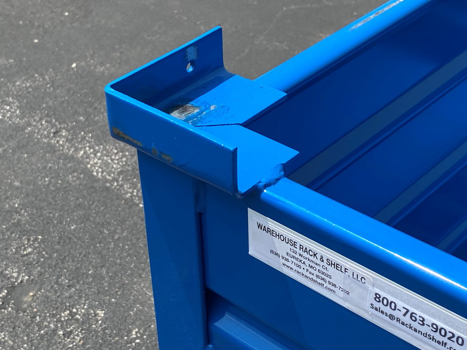 Stackable Corrugated Steel Totes | Warehouse Rack and Shelf