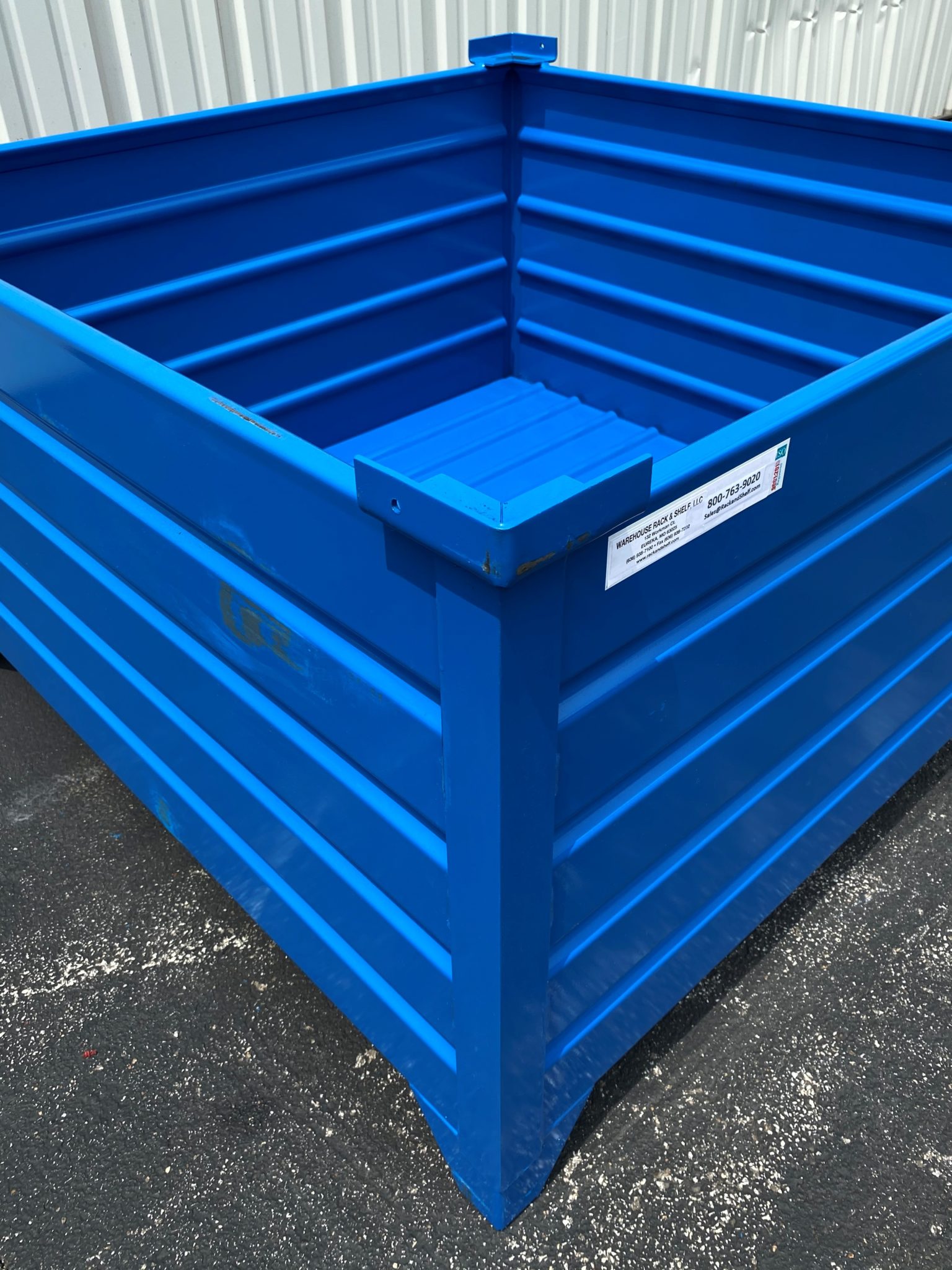 Stackable Corrugated Steel Totes | Warehouse Rack and Shelf