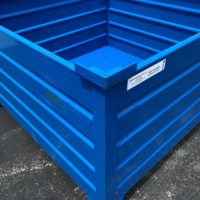 Stackable Corrugated Steel Totes | Warehouse Rack and Shelf