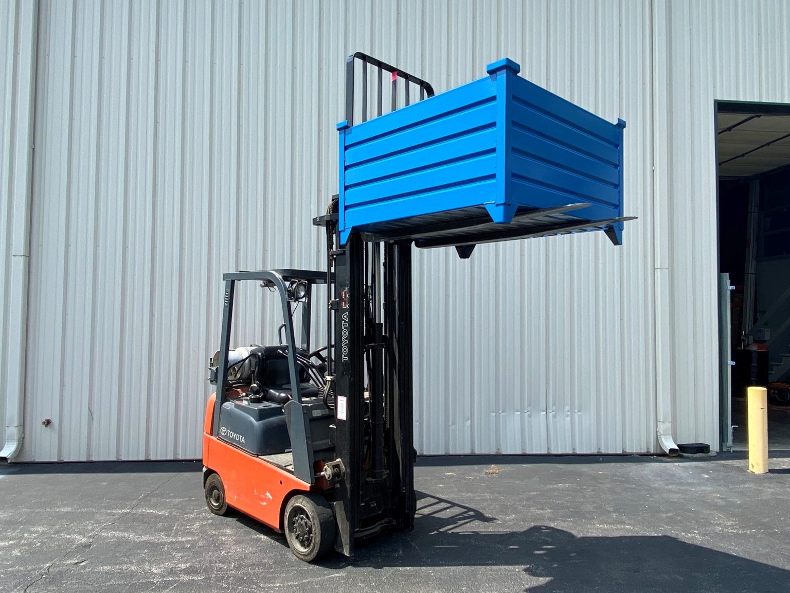Stackable Corrugated Steel Totes | Warehouse Rack and Shelf