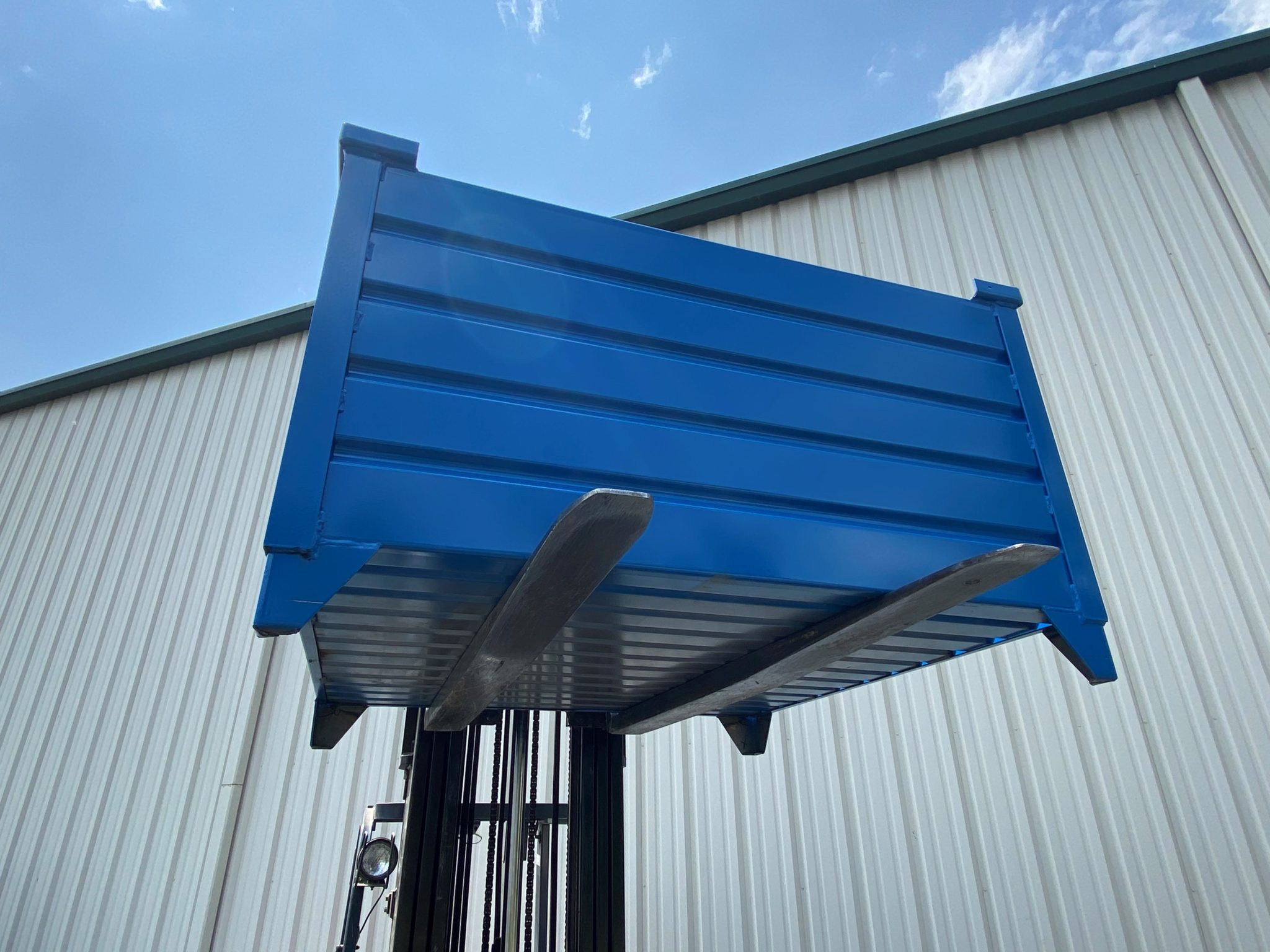 Stackable Corrugated Steel Totes | Warehouse Rack and Shelf