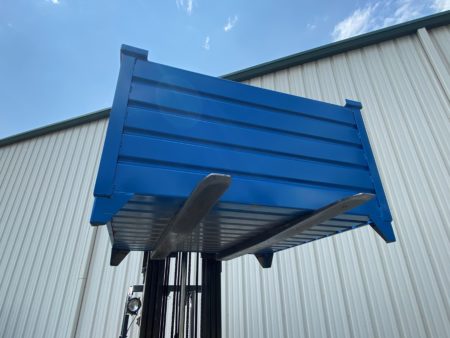Stackable Corrugated Steel Totes | Warehouse Rack and Shelf