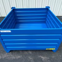 Stackable Corrugated Steel Totes | Warehouse Rack and Shelf
