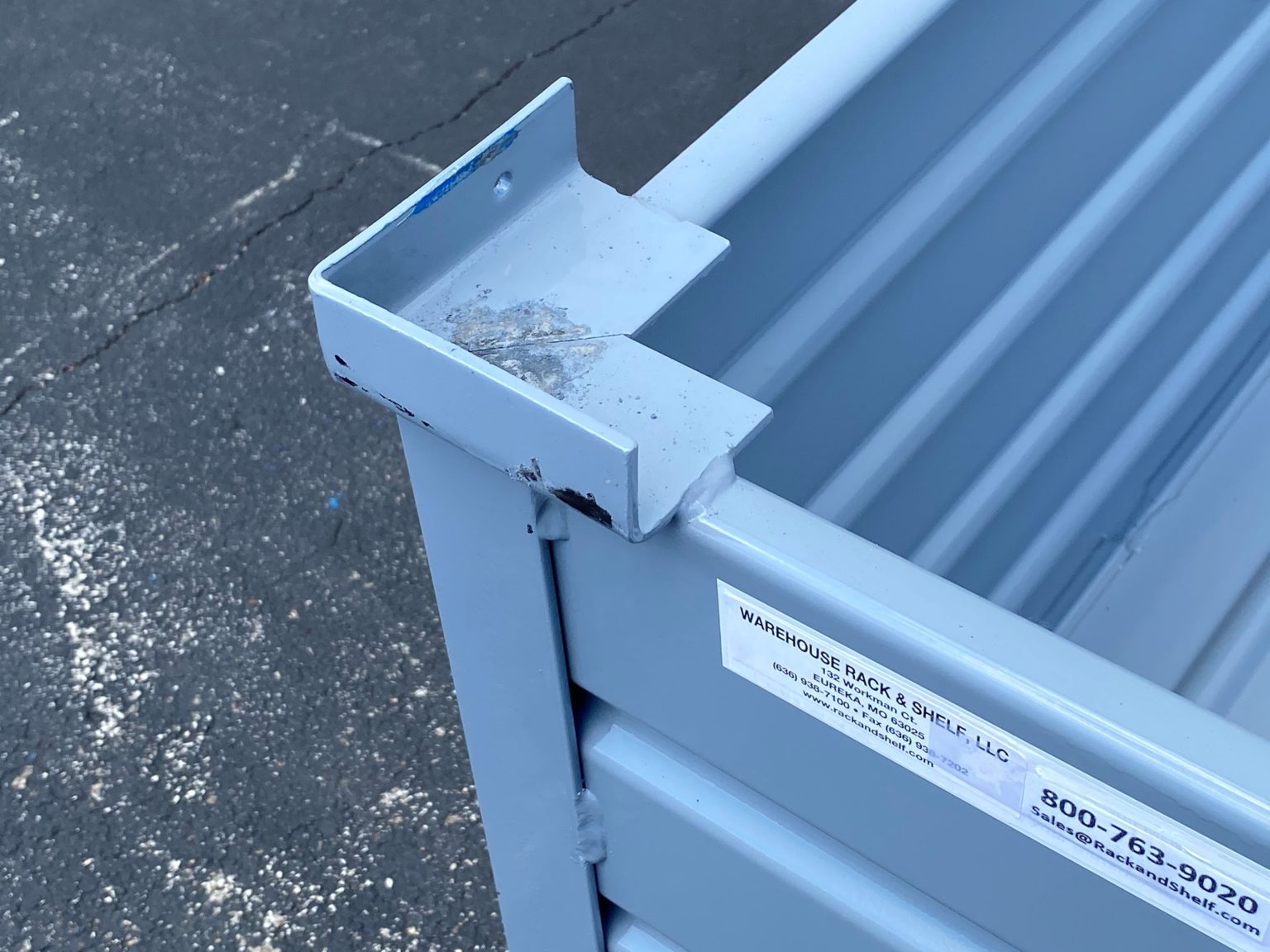 Stackable Corrugated Steel Containers with Steel Angle Runners