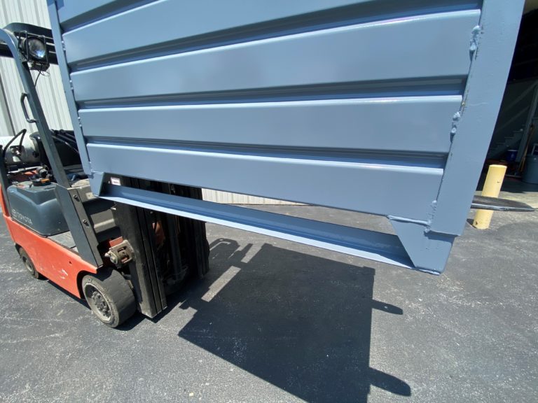 Stackable Corrugated Steel Containers with Steel Angle Runners