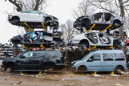 Auto Salvage Yard Storage Racks | Junkyard Car Racks